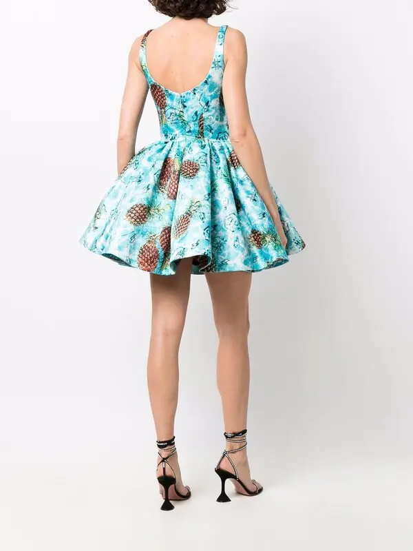 Philipp Plein Duchesse Pineapple Skies-print Mini Dress