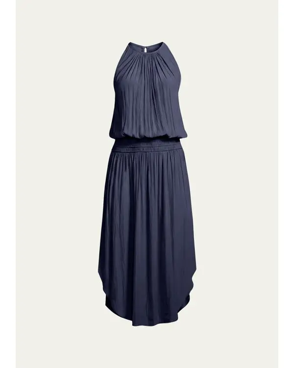 Ramy Brook Audrey Sleeveless Blouson Midi Dress - Navy