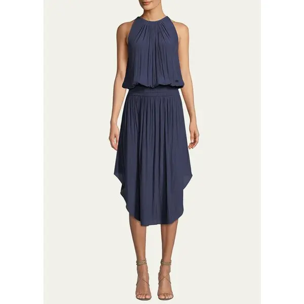 Ramy Brook Audrey Sleeveless Blouson Midi Dress - Navy