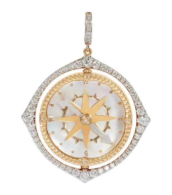 Annoushka Yellow And Diamond Spinning Compass Pendant - Gold
