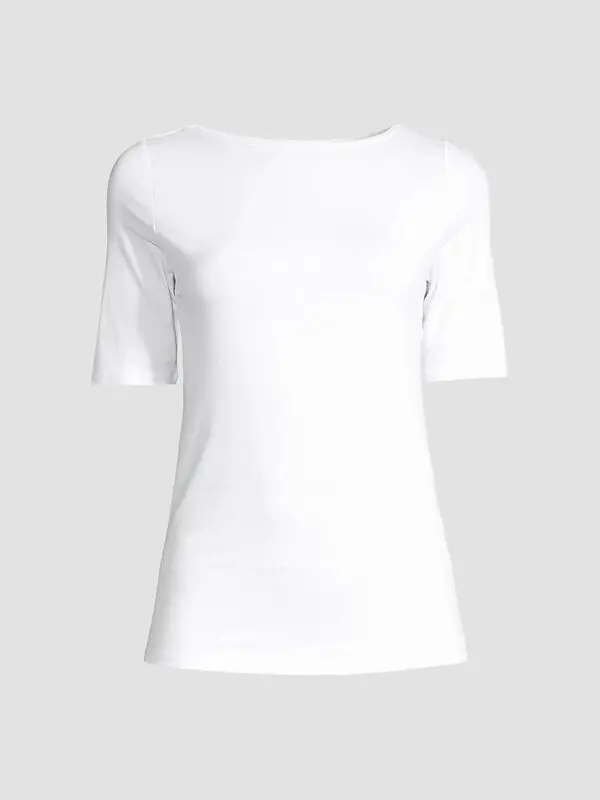 Majestic Filatures Soft-touch Boatneck Tee - Blanc