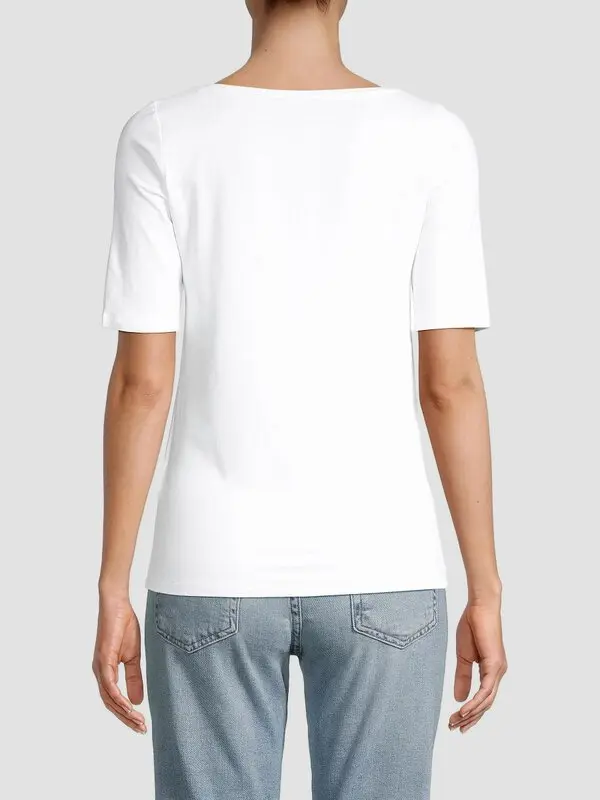 Majestic Filatures Soft-touch Boatneck Tee - Blanc