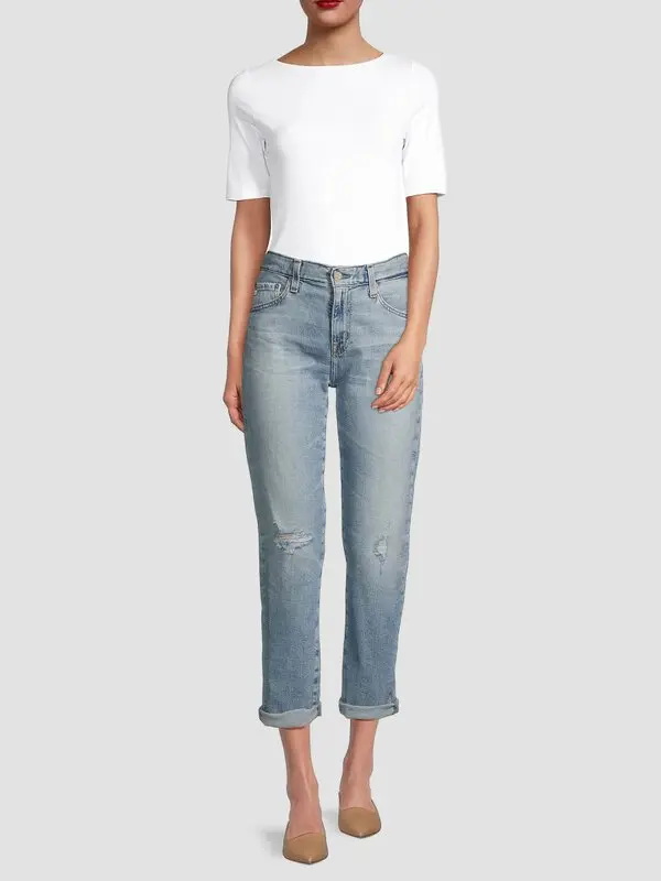Majestic Filatures Soft-touch Boatneck Tee - Blanc