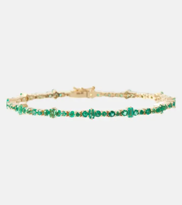 Ileana Makri Rivulet 18kt Bracelet With Emeralds - Gold