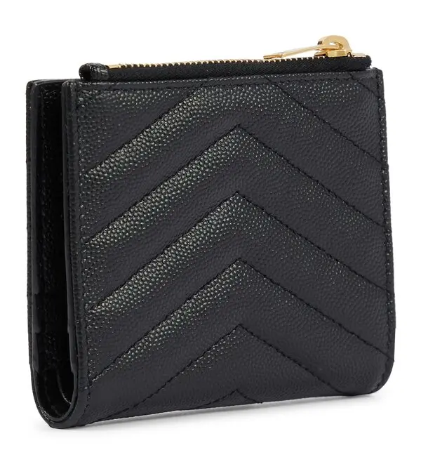 Saint Laurent Monogram Zipped Leather Wallet
