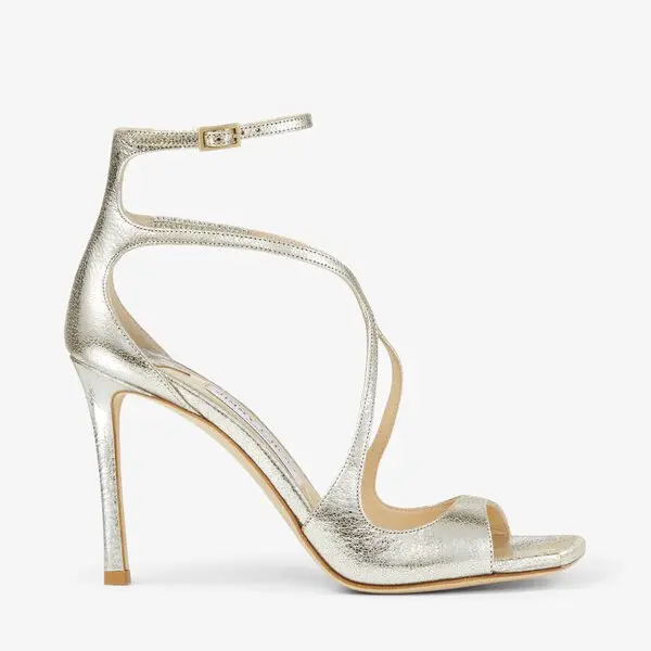 JIMMY CHOO Azia 95 Glitter Sandals - Silver