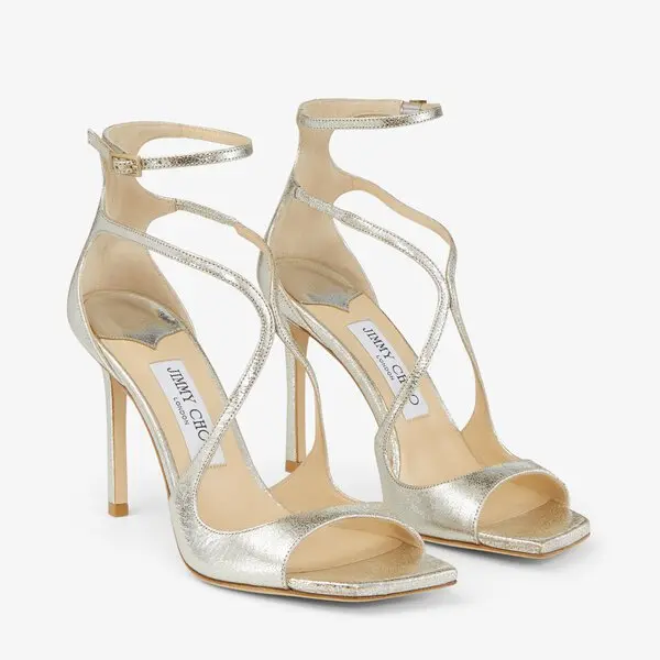 JIMMY CHOO Azia 95 Glitter Sandals - Silver