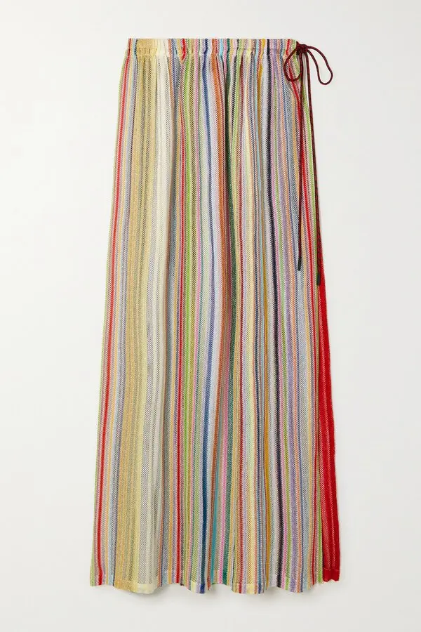 Missoni Striped Crochet-knit Wrap Midi Skirt