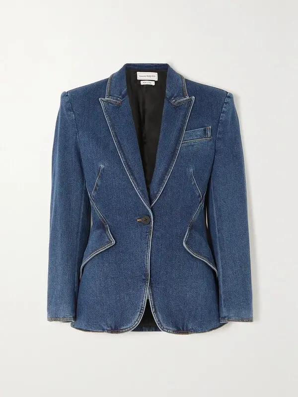 Alexander McQueen Denim Blazer - Blue
