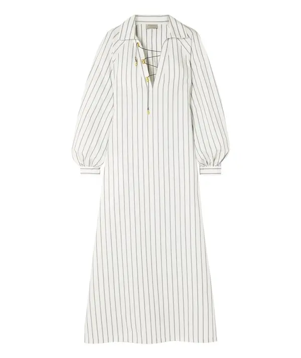 Zeus+dione Aiolos Striped Cotton-poplin Kaftan
