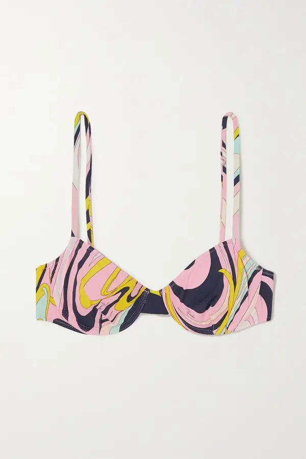 Emilio Pucci Net Sustain Printed Recycled Halterneck Bikini Top - Pink