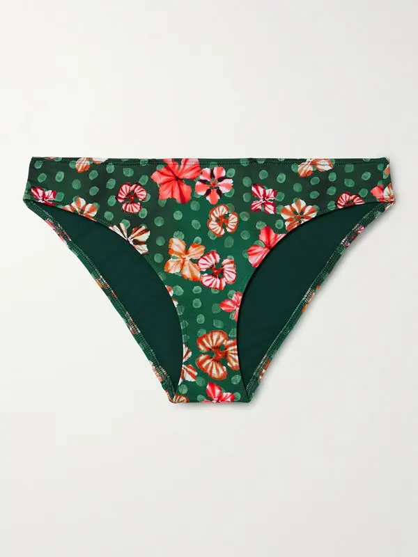 Ulla Johnson Dani Printed Bikini Briefs - Green
