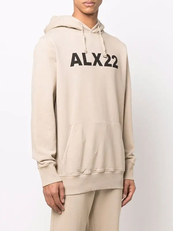 1017 Alyx 9sm Logo Print Hoodie - Neutrals
