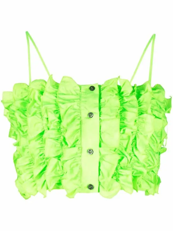 MSGM Cropped Ruffled Top