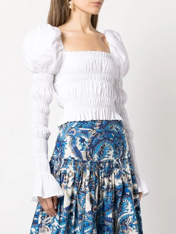 Caroline Constas Deiah Smocked Top