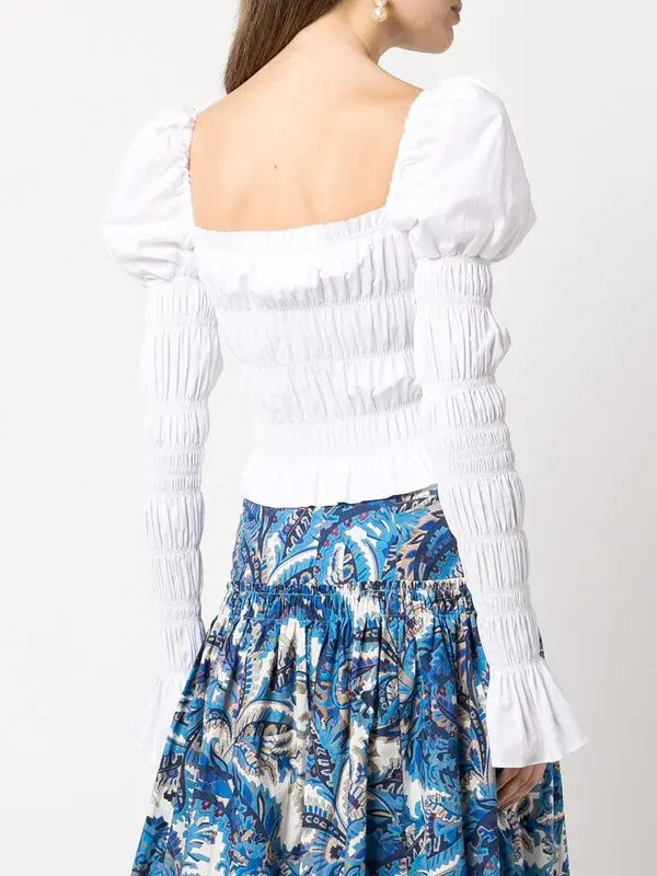 Caroline Constas Deiah Smocked Top