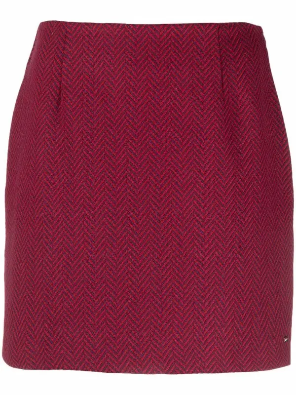 Tommy Hilfiger Chevron-knit Mini Skirt