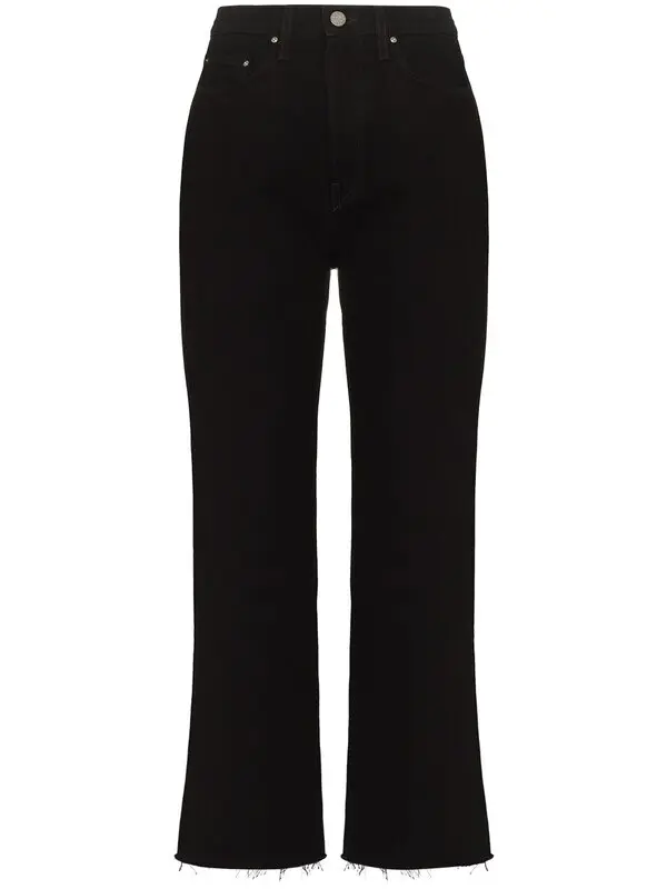 TOTEME Cropped Straight-leg Jeans - Black