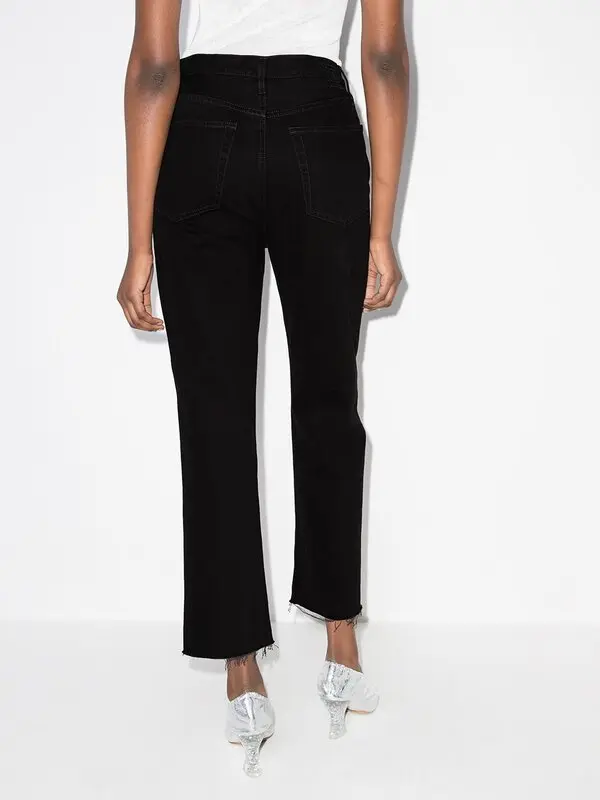 TOTEME Cropped Straight-leg Jeans - Black