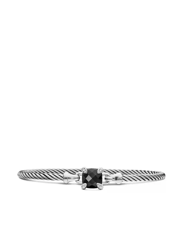 David Yurman Sterling Chatelaine Diamond And Onyx Bracelet - Silver