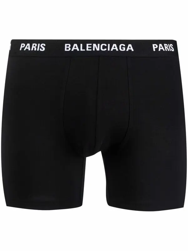 Balenciaga Paris Cotton Boxers - Black | Editorialist