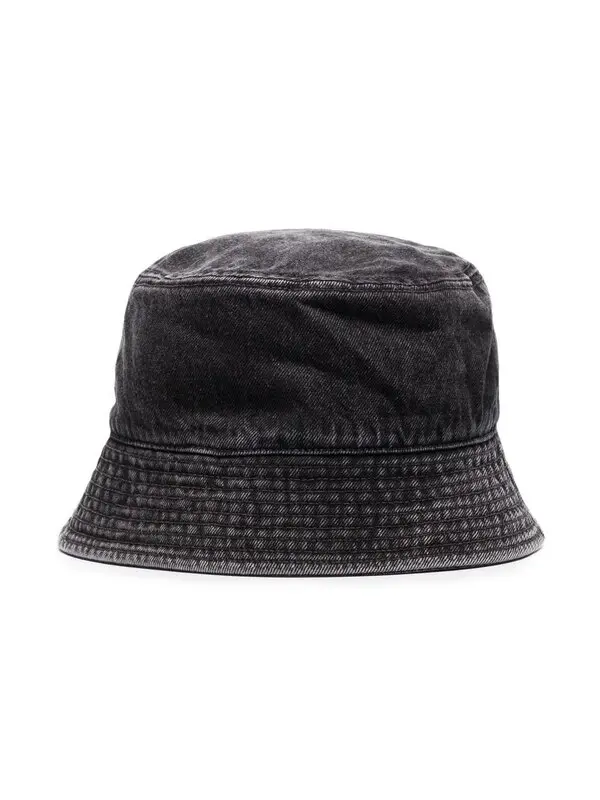 Alexander Wang Logo-Studded Denim Bucket Hat - Black | Editorialist