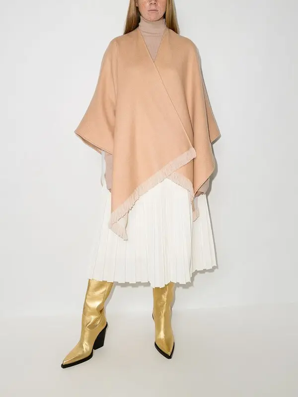 Fendi Fringed Logo Poncho