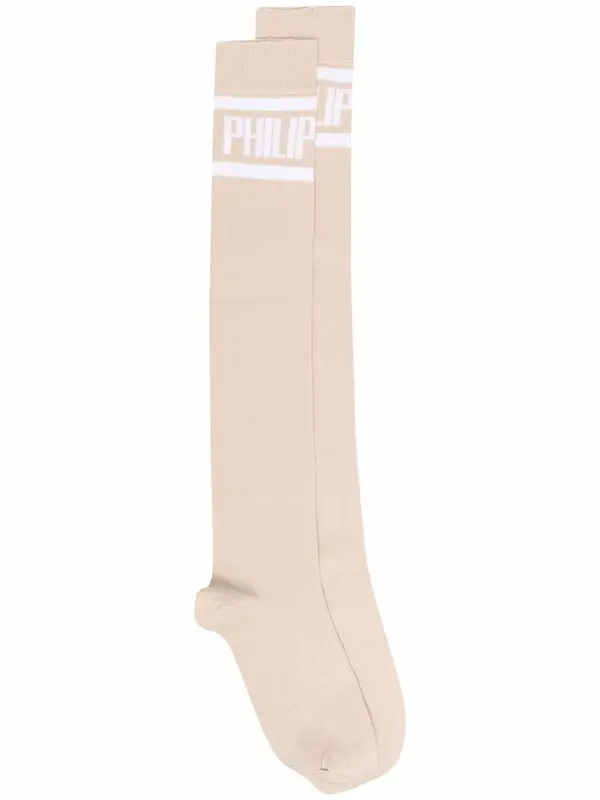 Philipp Plein Logo-print Socks - Neutrals