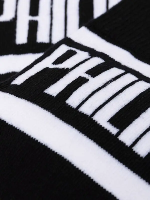 Philipp Plein Logo-print Long Socks - Black