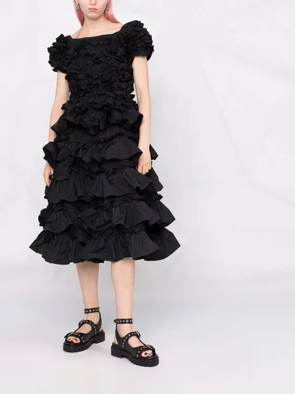Red Valentino Ruffled Flared Dress
