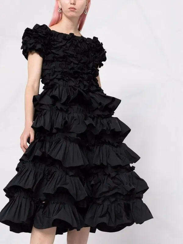 Red Valentino Ruffled Flared Dress
