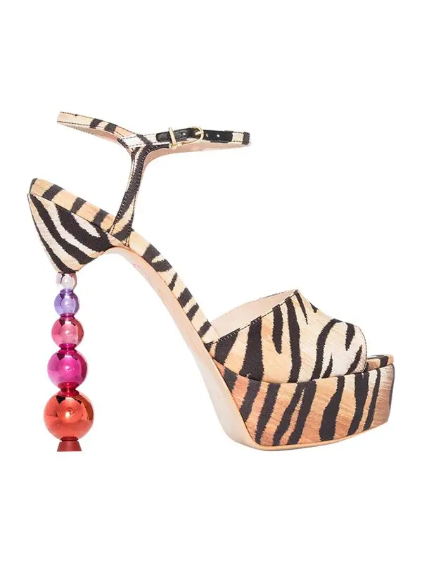 SOPHIA WEBSTER Natalia Tiger Print 140mm Platform Sandals