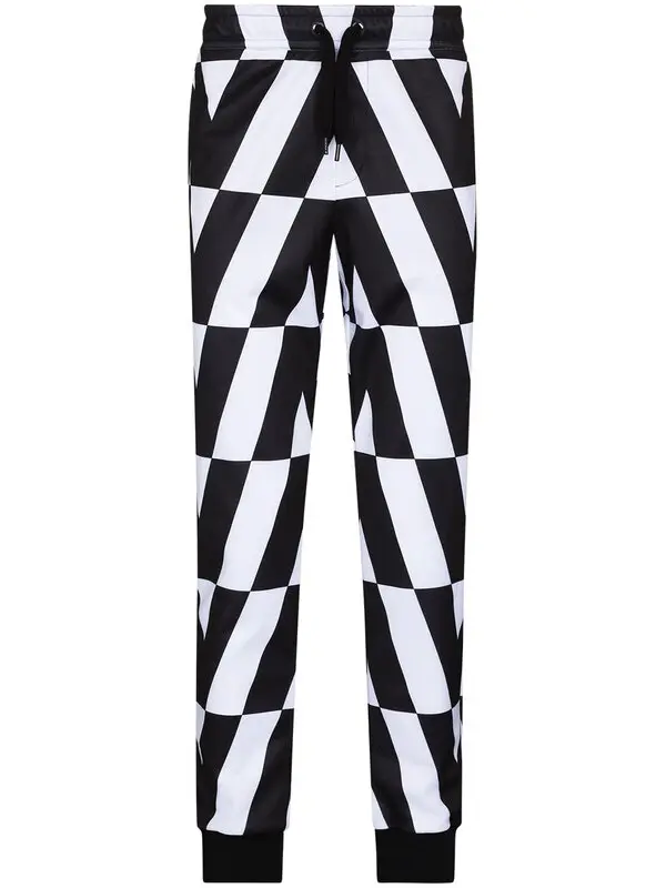 Valentino Garavani Optical Tapered Track Pants - Black