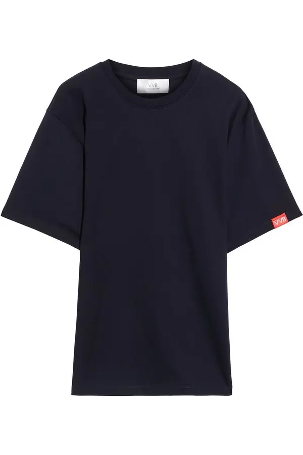 Victoria Beckham Organic Cotton-jersey T-shirt - Midnight Blue