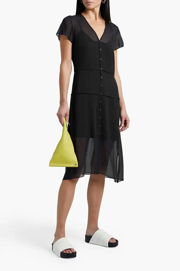 Rag & Bone Mccormick Button-detailed Stretch-silk Dress