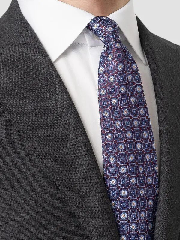 Eton Medallion Silk Tie - Red