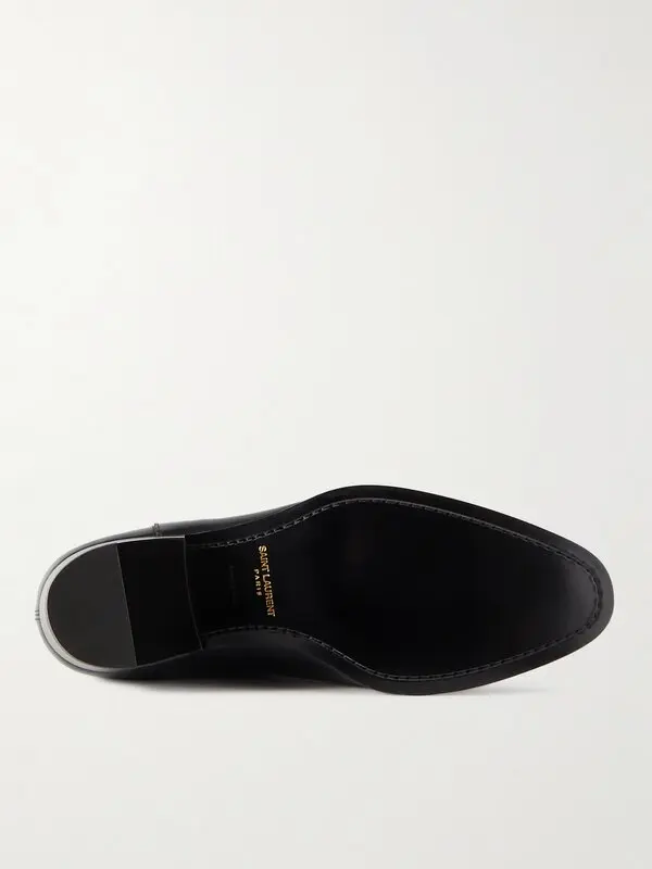 Saint Laurent Wyatt Leather Chelsea Boots - Black