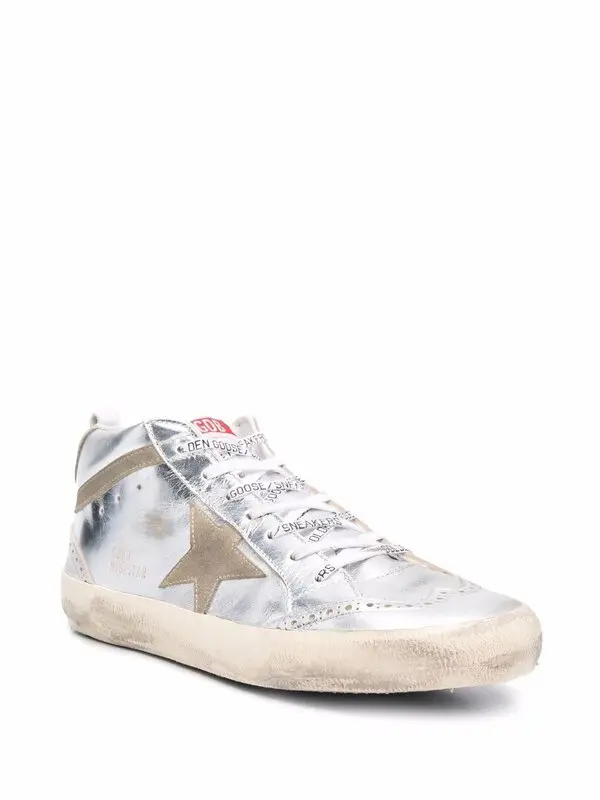 GOLDEN GOOSE Laminated Star And Wave Mid-top Sneakers