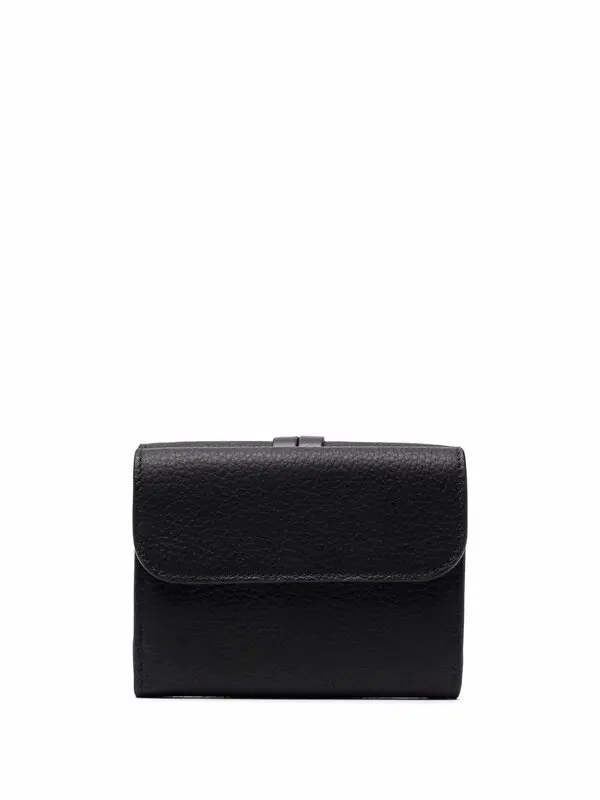 Chloé Logo Plaque Tri-fold Wallet - Black