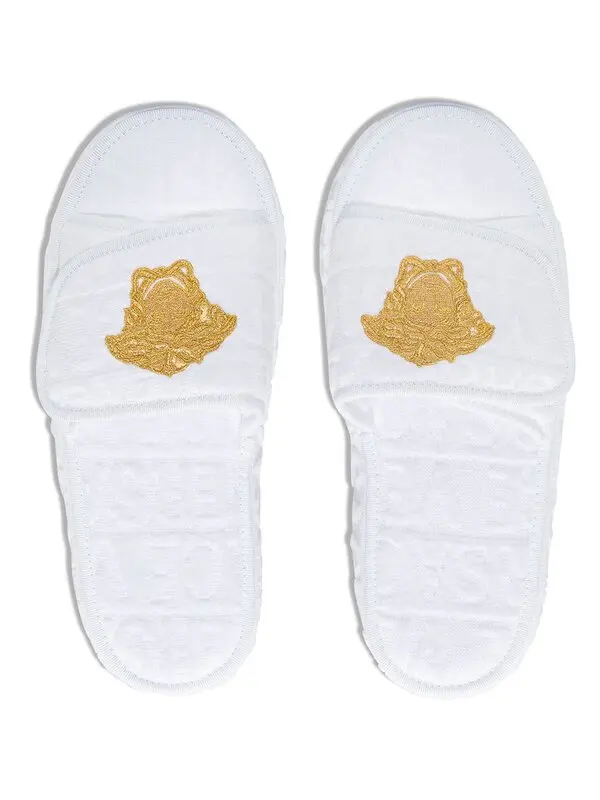 Versace Medusa Head Platform Slippers - White