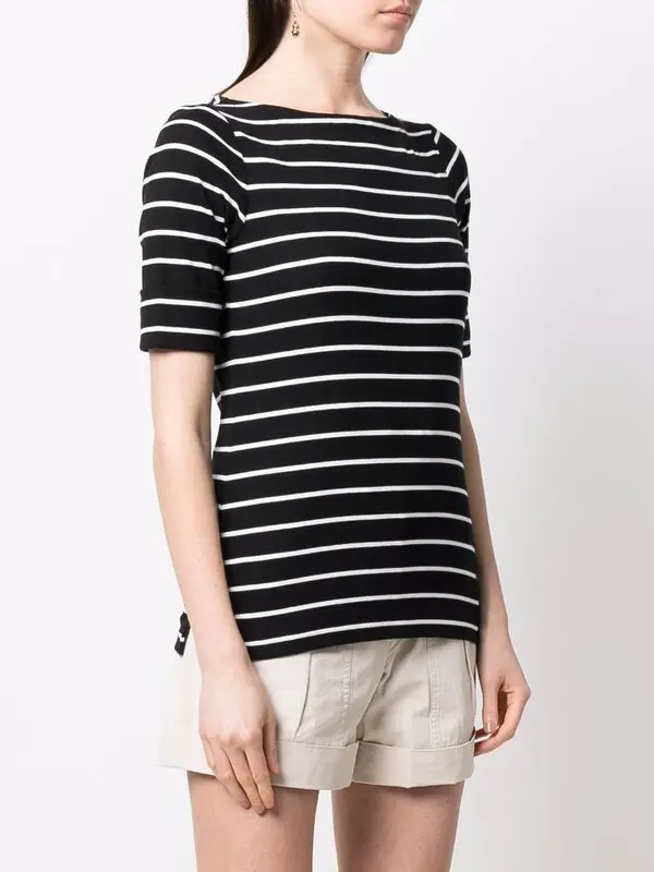 Ralph Lauren Elbow-sleeve Striped Top