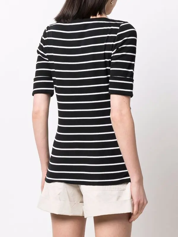 Ralph Lauren Elbow-sleeve Striped Top