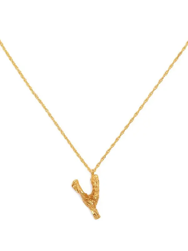 LOVENESS LEE Y Alphabet Pendant Necklace - Gold