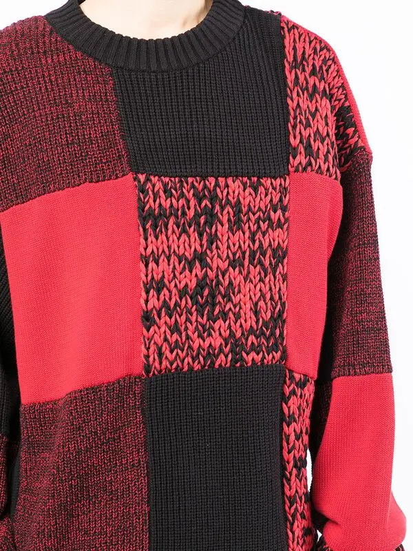 Sacai Checked Round-neck Jumper