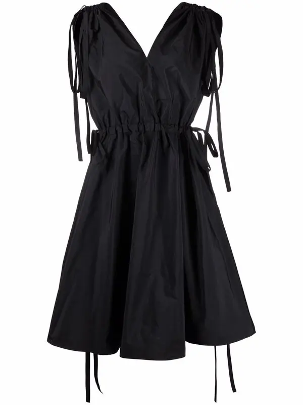 Red Valentino Sleeveless Flared Dress With Drawstring Waist