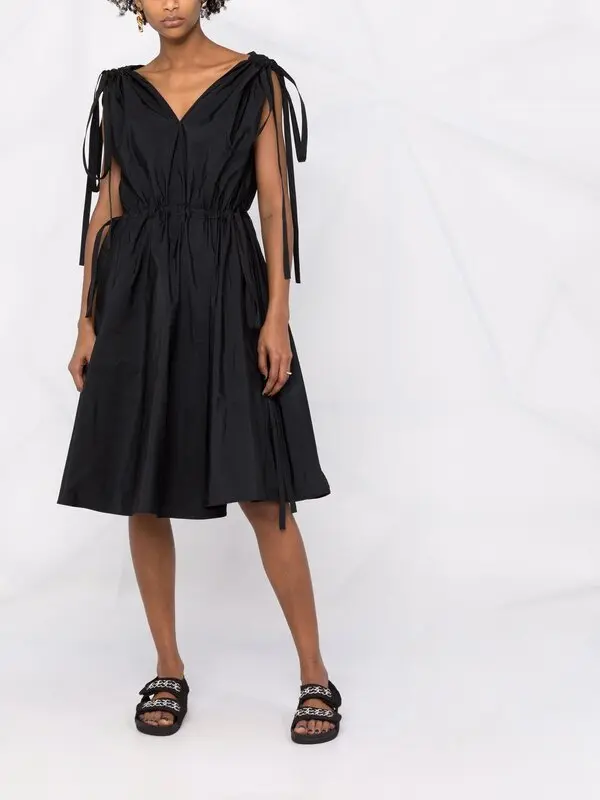 Red Valentino Sleeveless Flared Dress With Drawstring Waist