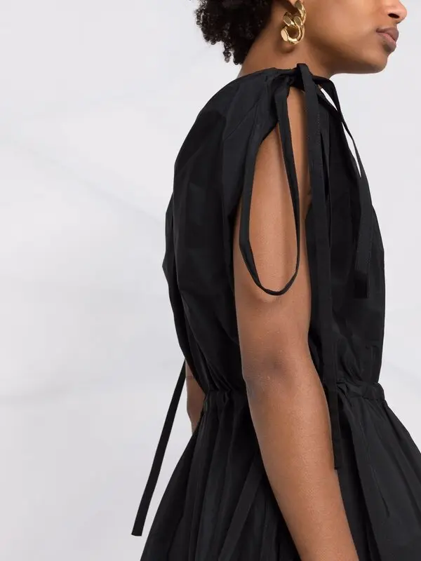 Red Valentino Sleeveless Flared Dress With Drawstring Waist