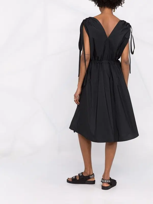 Red Valentino Sleeveless Flared Dress With Drawstring Waist
