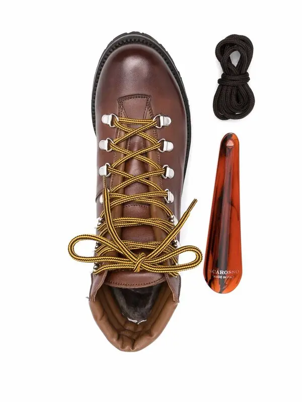 SCAROSSO Catherine Lace-up Boots - Brown