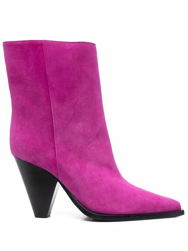 SCAROSSO Emily Suede Boots - Pink